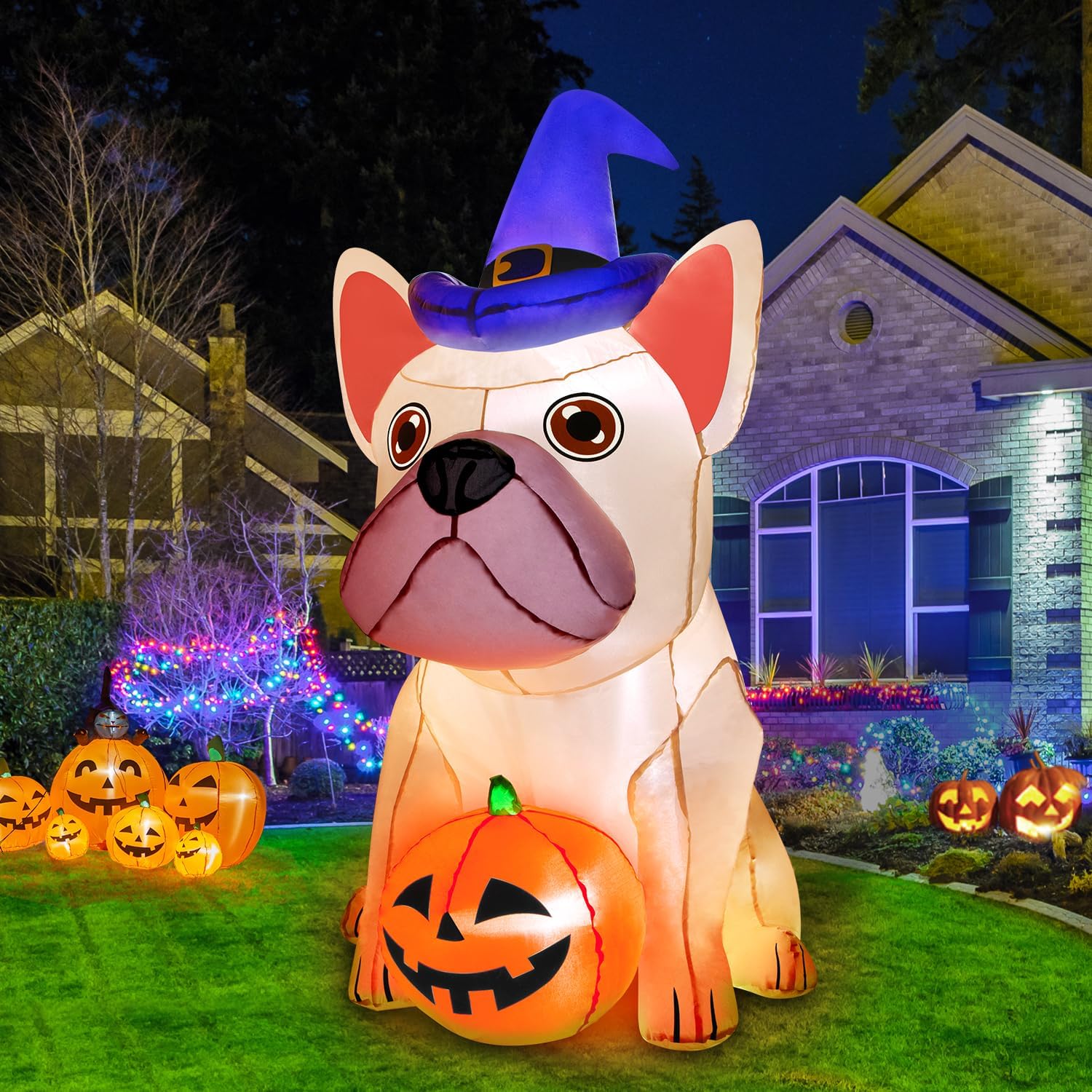 5 FT Inflatable Halloween Pug - redtagricky.com