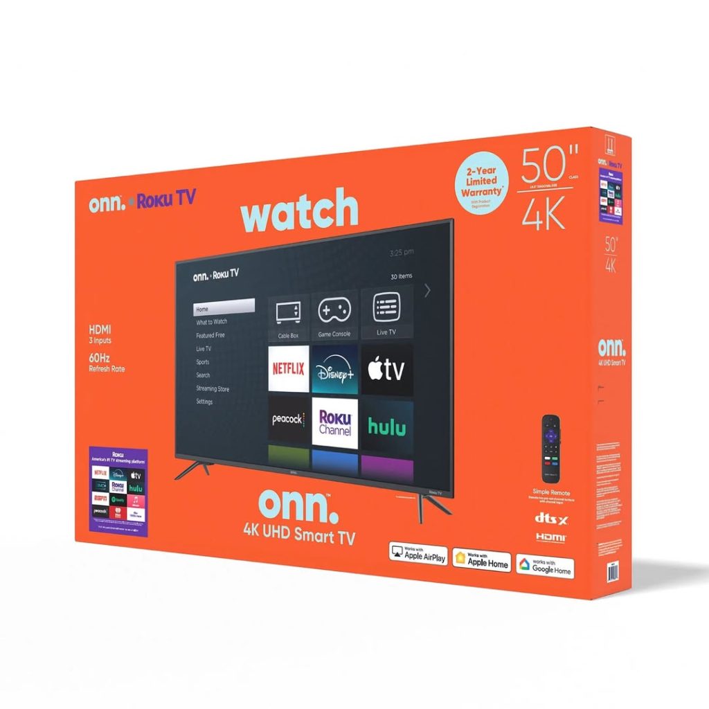onn 50” Class 4K UHD (2160P) LED Roku Smart Television - redtagricky.com