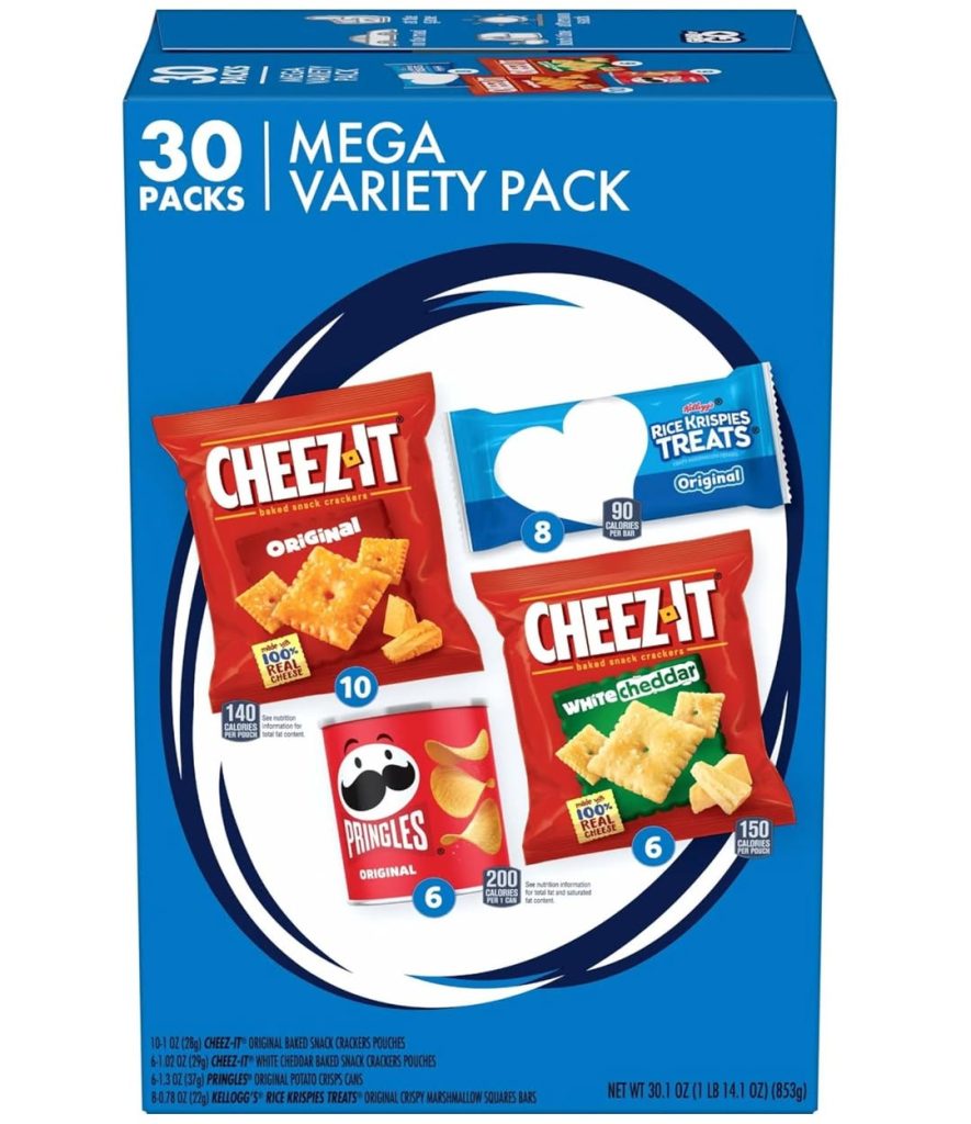 Kellogg's Cheez-It, Pringles & Rice Krispies Treats Snacks Mega Variety ...